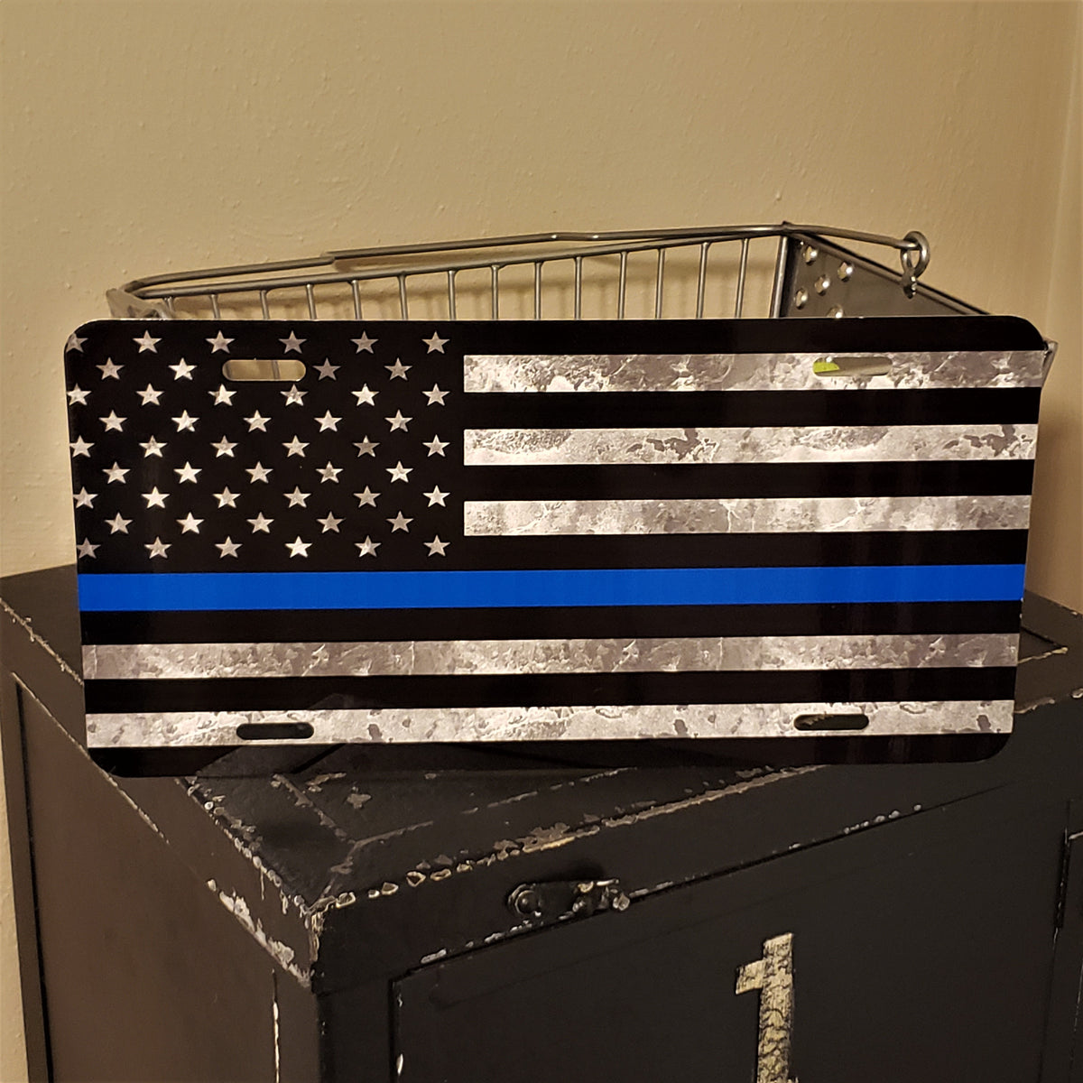 Blue Line Flag License Plate | Grit Style Gear - GRITGEAR Apparel